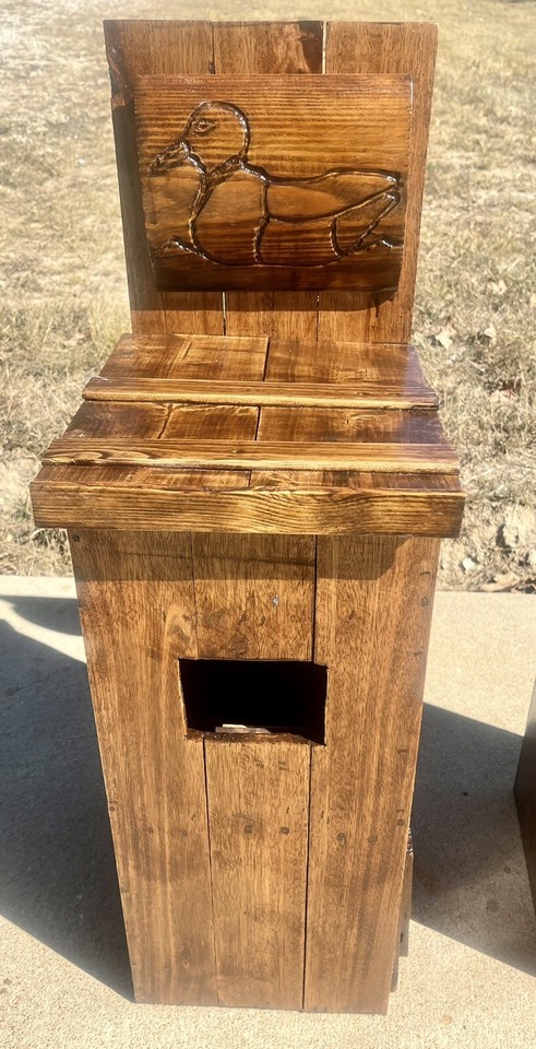 NEW-2 Hand Crafted & Hand Carved Weatherproof Duck Nesting Boxes w/ 4 ...