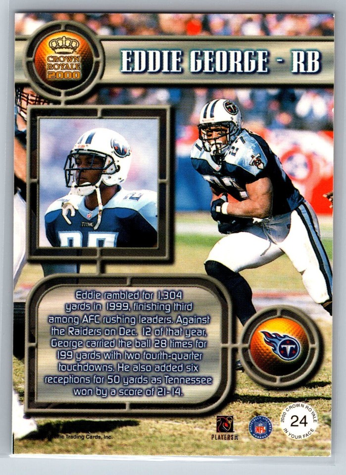 2000 Pacific Crown Royale Eddie George In Your Face Insert Tennessee ...