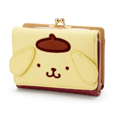 Pom Pom Purin head PU short wallet purse card handbag money bag fold ...