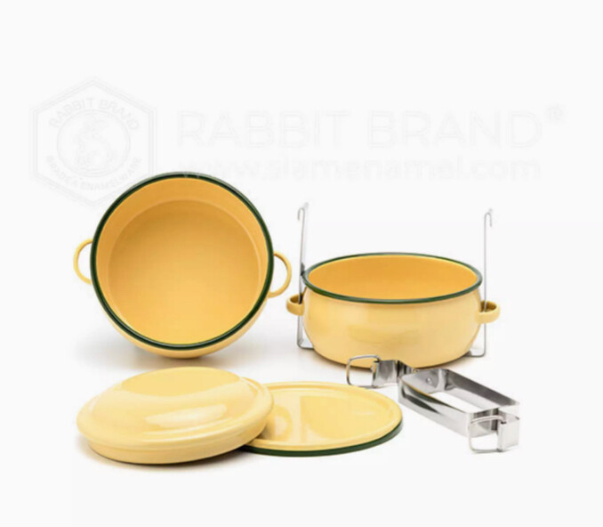 Thai Traditional Enamelware Tiffin Lunch Box Food Container Pinto Bento ...
