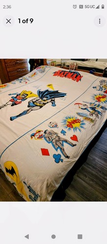 Wow!!! 1966 Batman Bedspread Rare!! Bright Colors/1966 Batman Banner ...