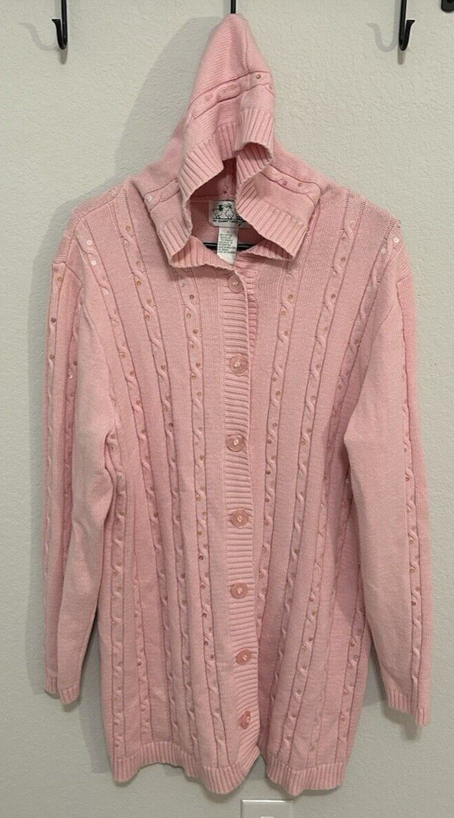 Quacker Factory Sweater Women's Large Pink Cardigan L… - Gem