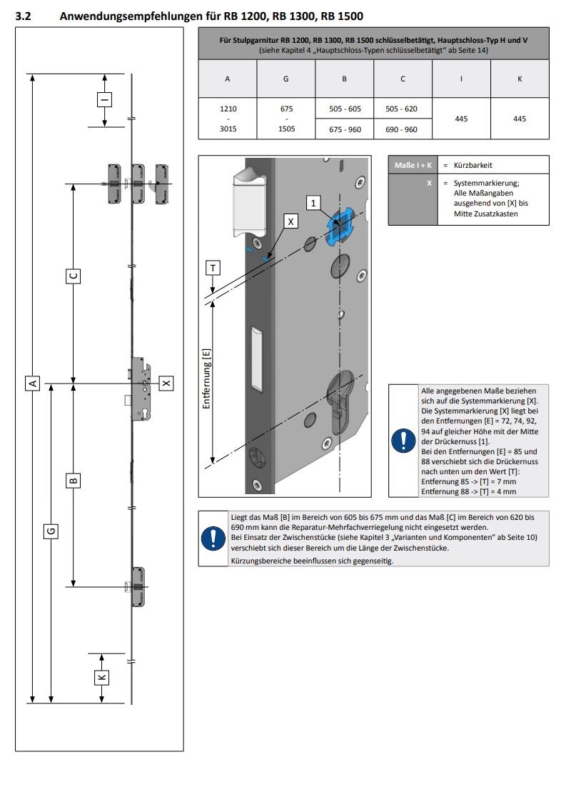 KFV repair renovation front door lock round bolt RB1300 incl. cuff set ...