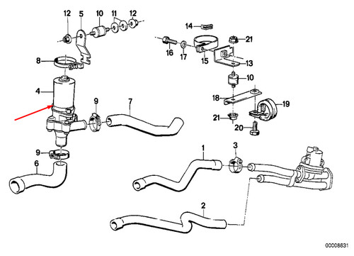 NEW BMW 5 E34 ADDITIONAL WATER PUMP 64118390063 4.0 PETROL OEM NO DUTY ...