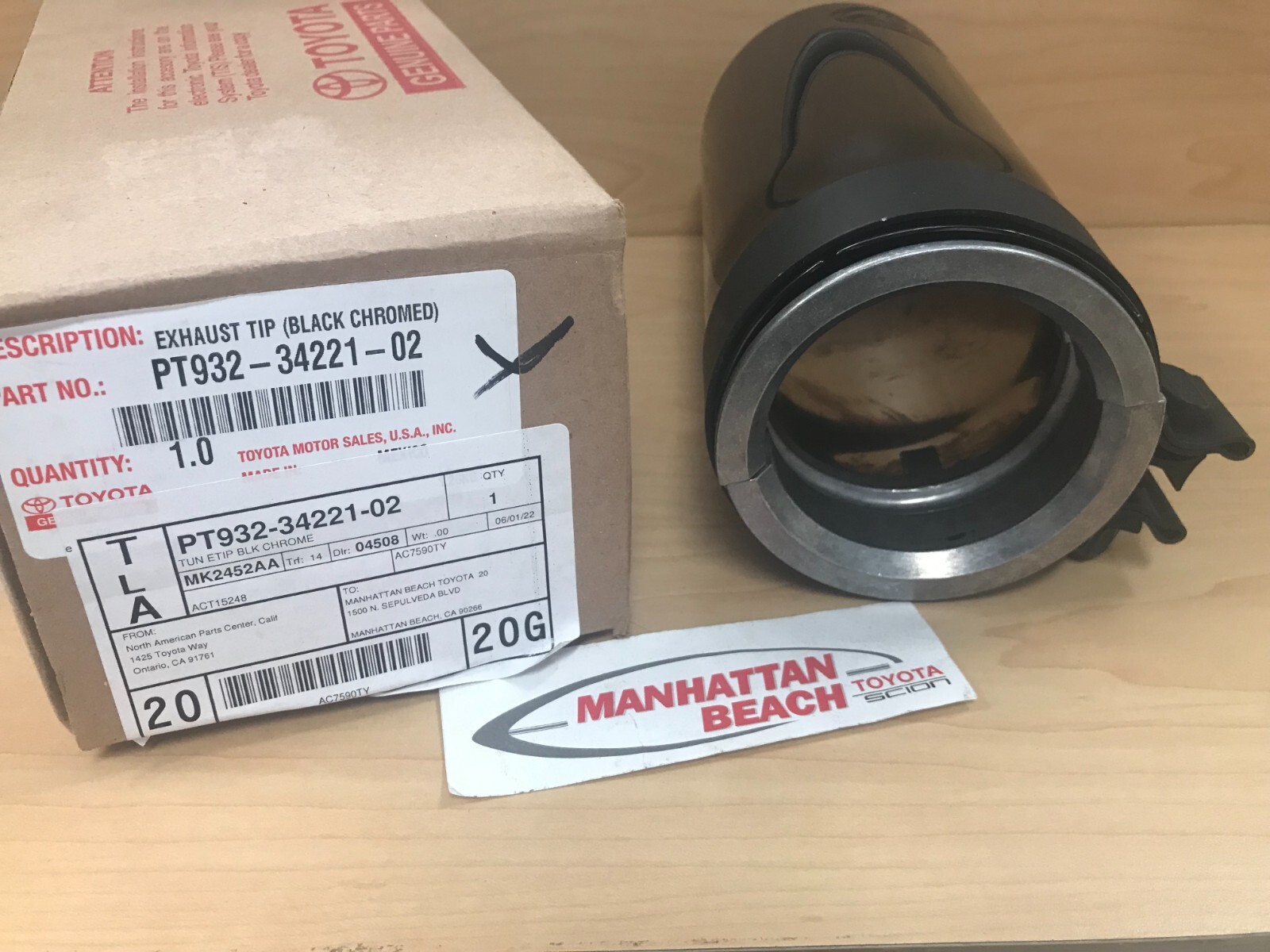 22-25 Tundra BLACK Chrome Exhaust Tip Genuine Toyota Accessory PT932 ...