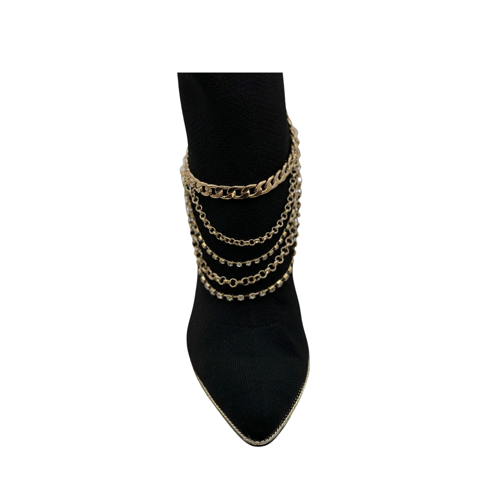 Women Gold Metal Boot Chain Bracelet Anklet Shoe Strand Back Charm ...
