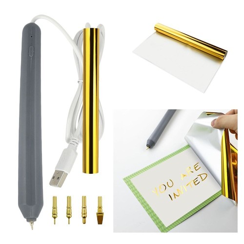 USB Heated Hot Foil Pen with 4 Interchangeable Nibs Freestyle Foiling ...