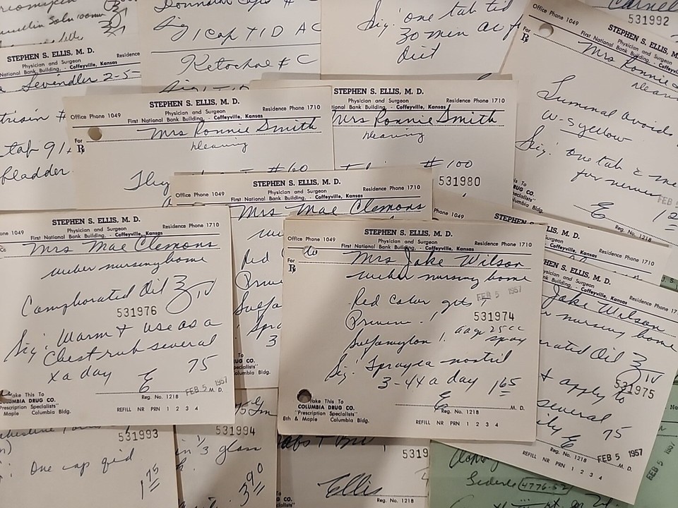 20 Vintage Pharmacy Medical Rx Paper Prescriptions Bundle Lot Ephemera ...