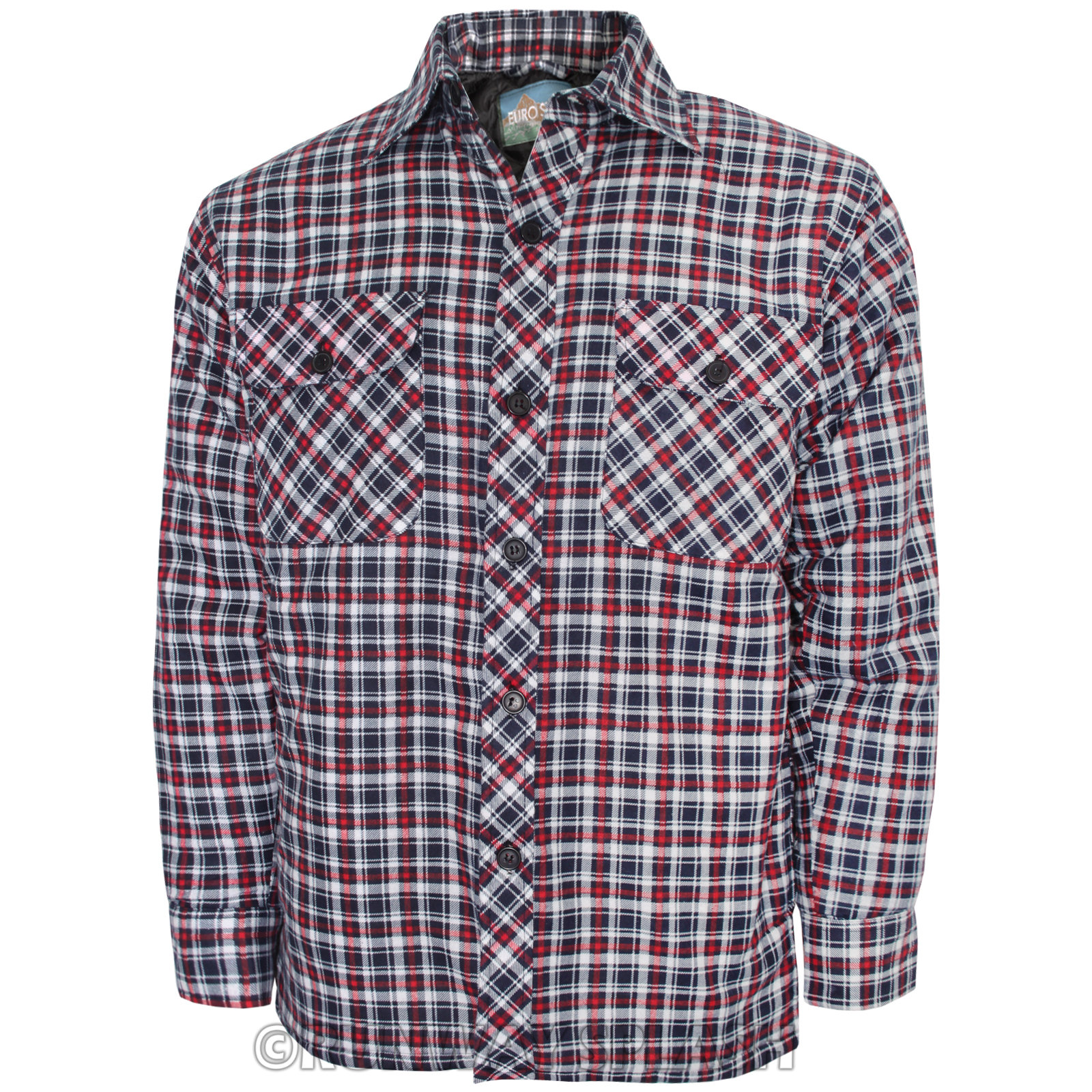 Mens Lumber Jack Outdoor Quilted Padded Checked Shirt Jacket Top Size ...