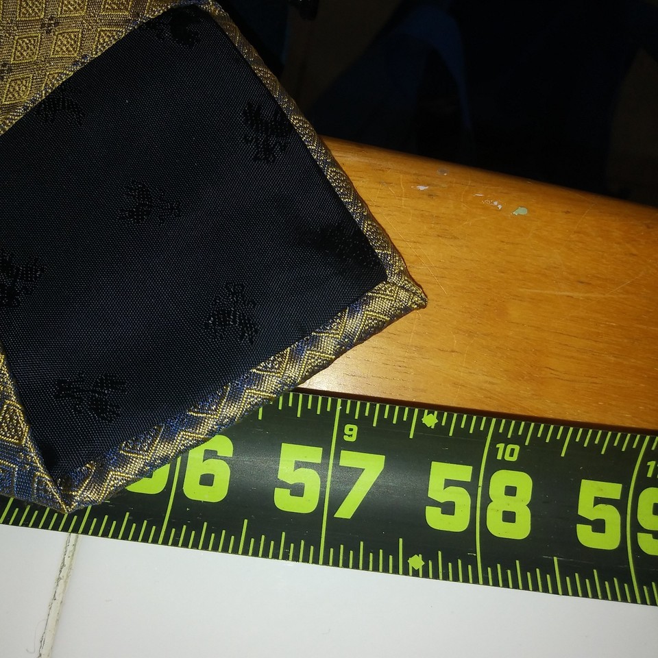 BROOKS BROTHERS MAKERS Tie English Repp Silk Gold Geometric Made In USA ...