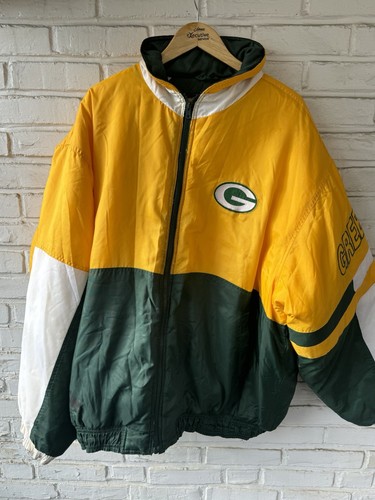VINTAGE 90's GREEN BAY PACKERS NFL THROWBACK STARTER JACKET W/ ROLL UP ...