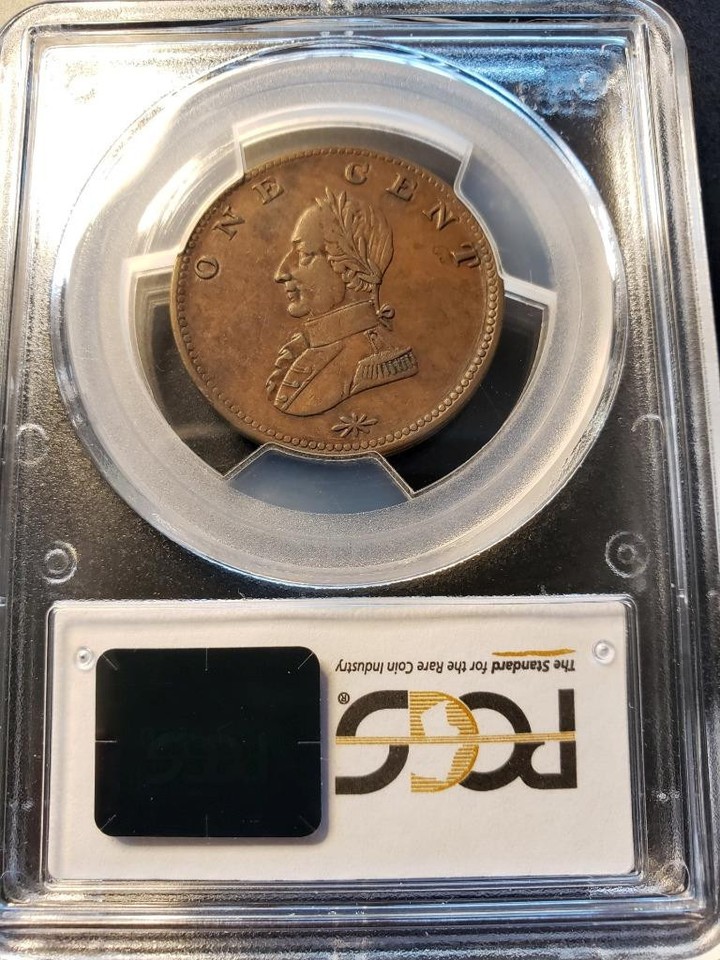 PCGS AU50 undated (c.1820) Washington Double Head Colonial Cent Token ...