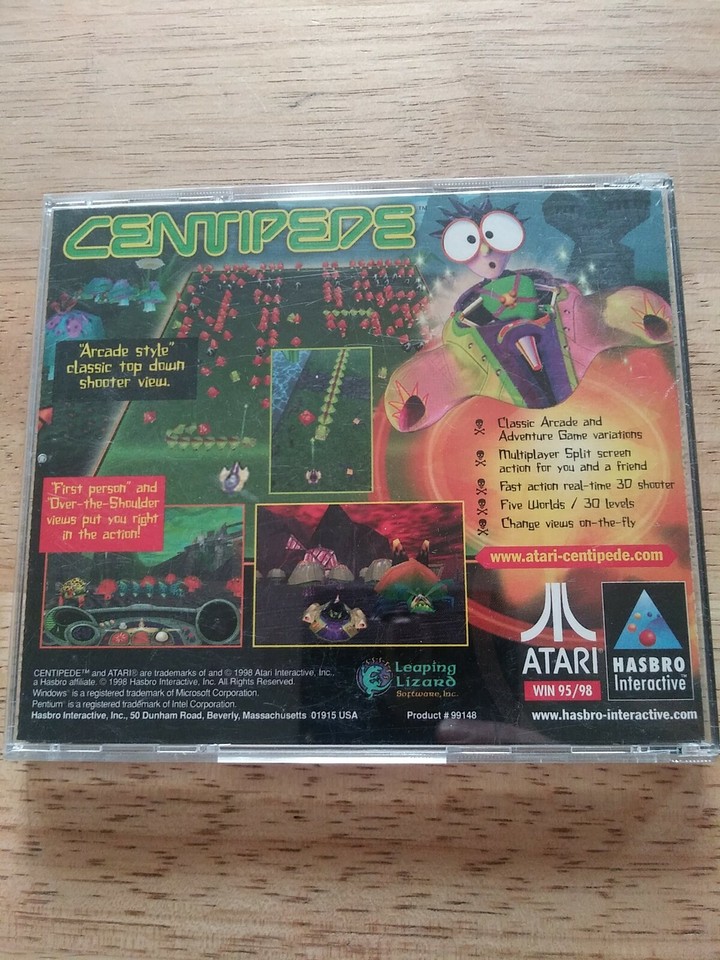 CENTIPEDE (PC, CD-ROM 1998) Windows 95/98 Atari Hasbro Interactive ...