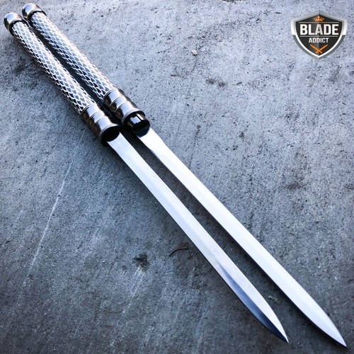 25" NINJA SAMURAI Dual Blade TWIN SWORDS Katana Japanese Combat COSPLAY ...