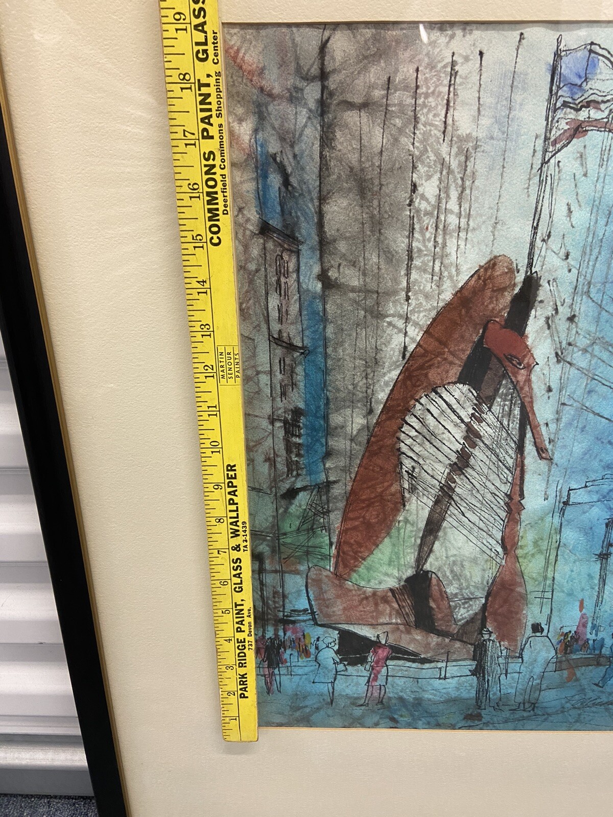 Millard Wells (American, 1921-2012)”Picasso Chicago “watercolor, signed ...