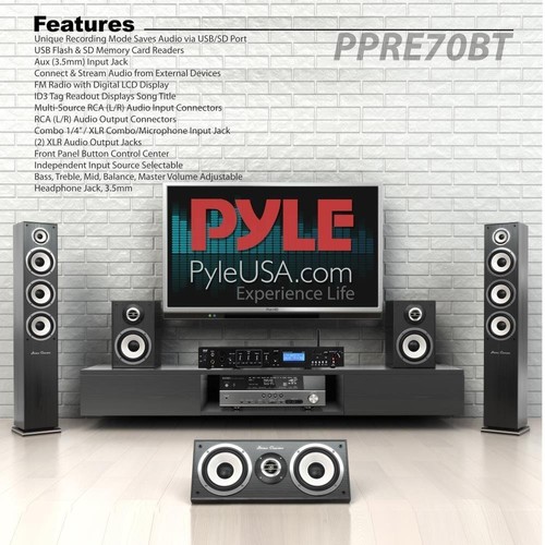Pyle Pro Rack Mount Studio Pre-Amplifier - Audio Receiver System w ...