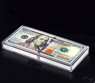 1 Pcs Acrylic Box Collections Display Bundle US Dollar Banknotes Bills ...
