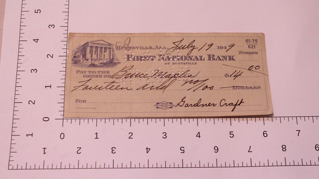 Vintage First National Bank Check July 19 1949 | eBay