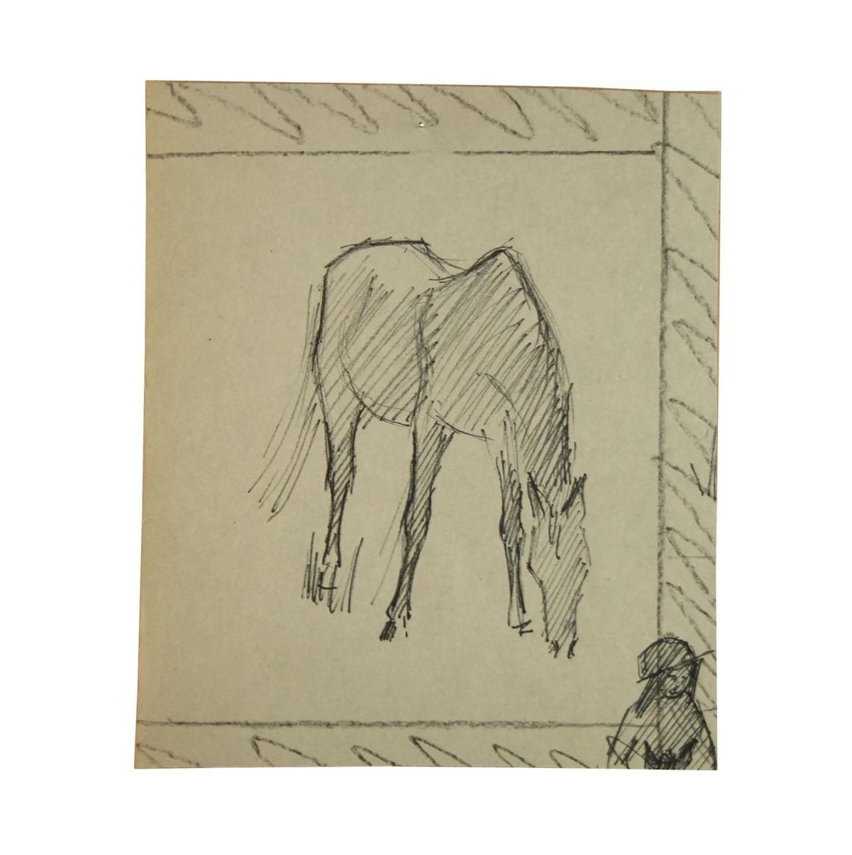 Horse Grazing Drawing