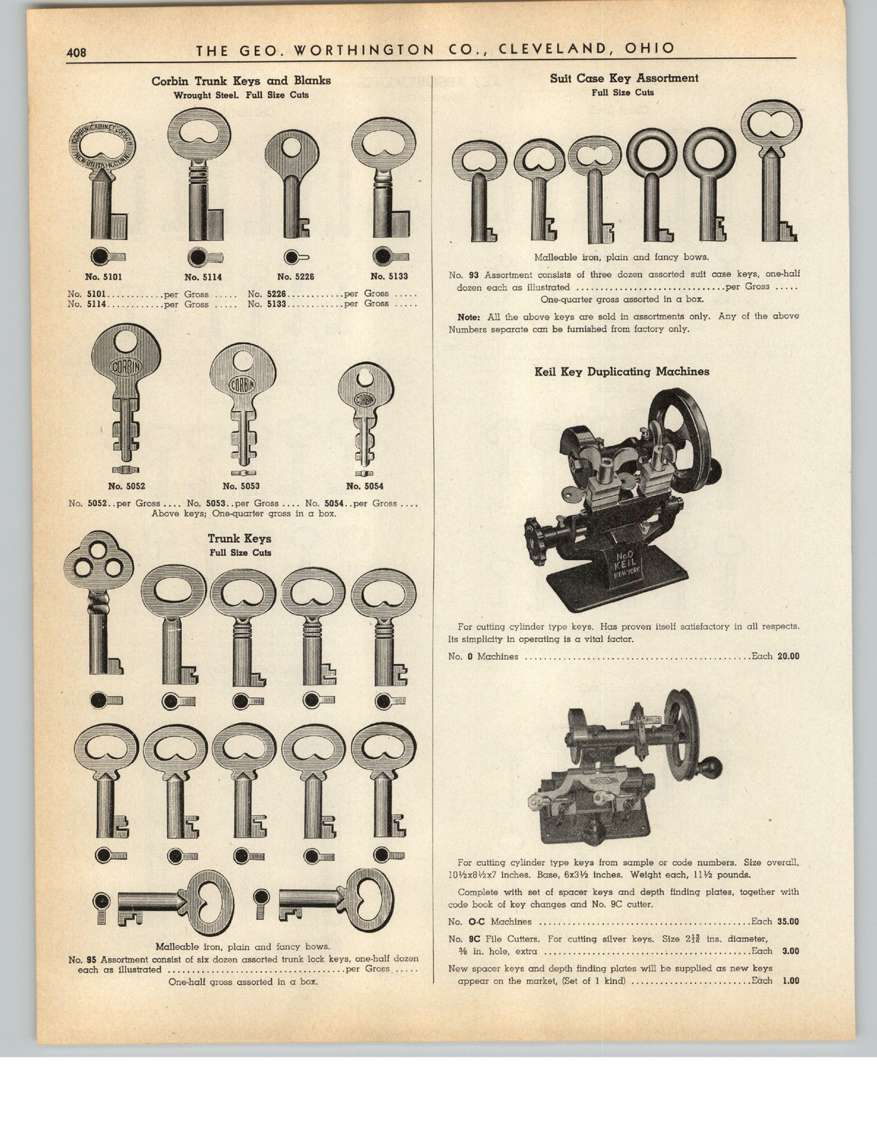 1938 PAPER AD Keil Key Cutting Duplicating Machine #0 #0-C | eBay