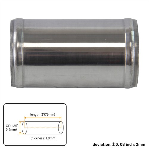 Polished Alloy Aluminum Hose Adapter Joiner Pipe Connector 42mm 1.65 ...