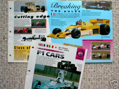 FORMULA F-1 Cars Brochure:LOTUS,TYRRELL,RENAULT,FERRARI | eBay