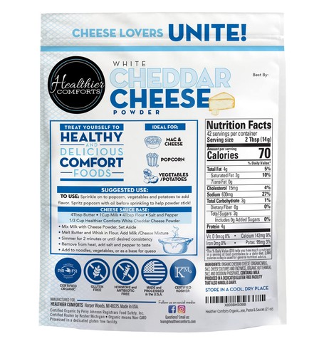 Organic White Cheddar Cheese Powder | Gluten Free, Kosher, Keto ...