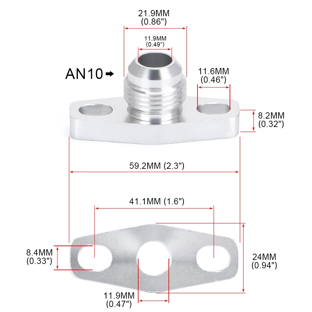Billet Turbo Oil Drain Return Flange 10AN For Garrett GT28 GT30 GT35 ...