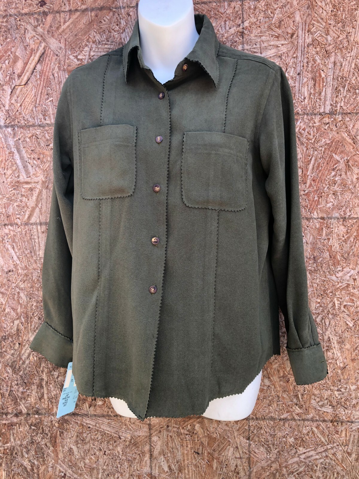 Cambridge Dry Goods Shirt Womens Petite 2P Faux Doeskin Shirt Dark ...