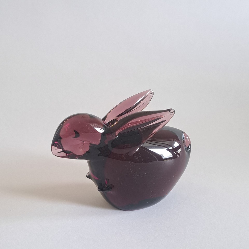 Art Glass Purple Amethyst Violet Bunny Rabbit Paperweight Spring Animal ...