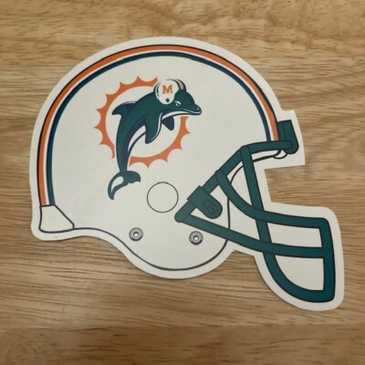 MIAMI DOLPHINS Helmet Logo 5.5" x 4.5" NFL Official Adhesive Stick-On ...
