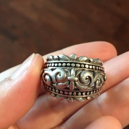 Heavy 925 sterling silver unique design Ring - Gem