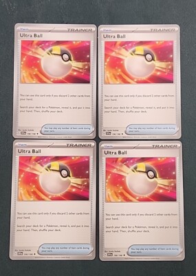 Ultra Ball 4x Trainer Item Playset 196/198 Scarlet & Violet Base ...
