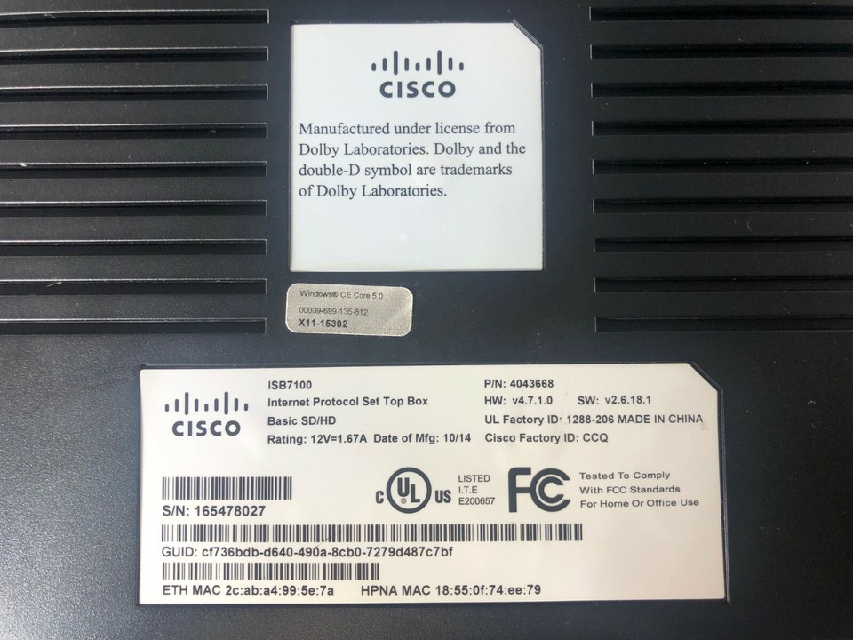 Cisco ISB7100 IP Set Top Box STB SD/HD 4043668 | eBay