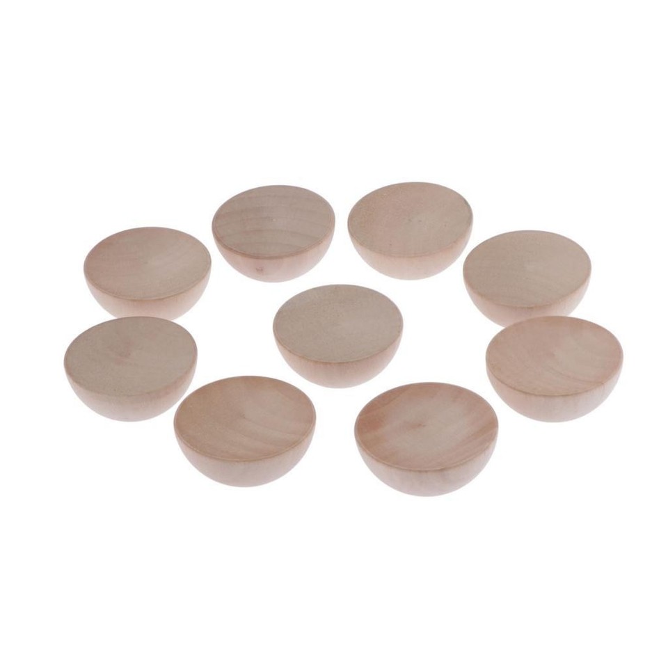 10 / Set Hemispherical Sphere in Natural Solid Wood Blocks for | eBay ...