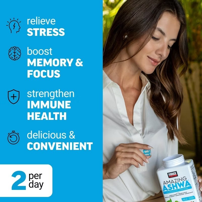 Force Factor Amazing Ashwa Dietary Supplements Soft Chews - Triple ...