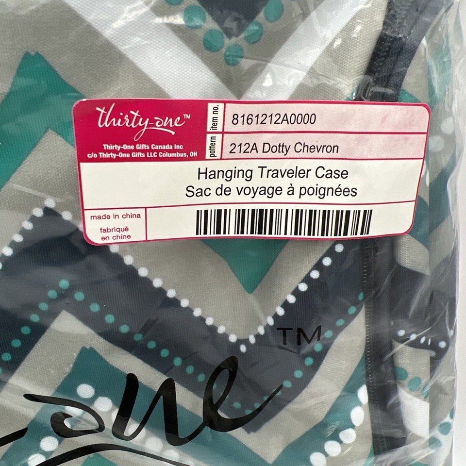 Thirty-One - Hanging Traveler Case - Dotty Chevron- NWT | eBay