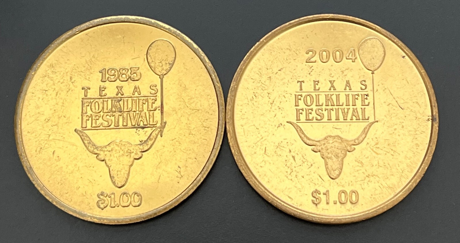 1985 2004 Texas Folklife Festival 1 Dollar Token Wells Fargo TX UT ...