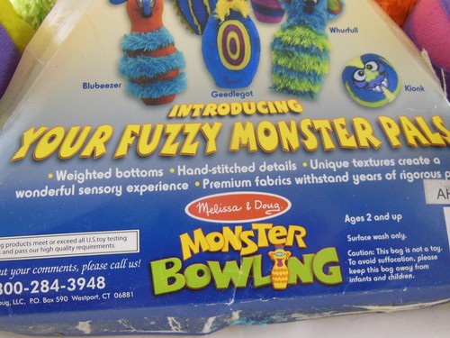 Melissa and Doug Monster Bowling Monster pins plush toys | eBay