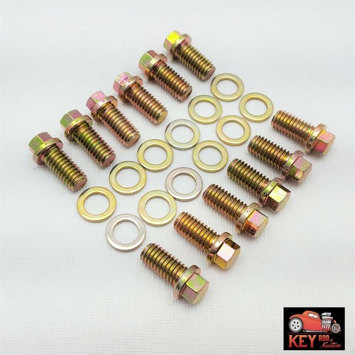 Zinc Chevy Small block header bolts 12pcs 6 point head 305 327 350 400 ...