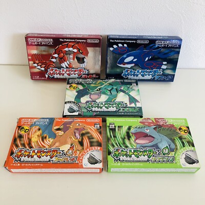 GBA Pokemon Pocket Monster Ruby Sapphire Emerald Fire Red Leaf Green ...