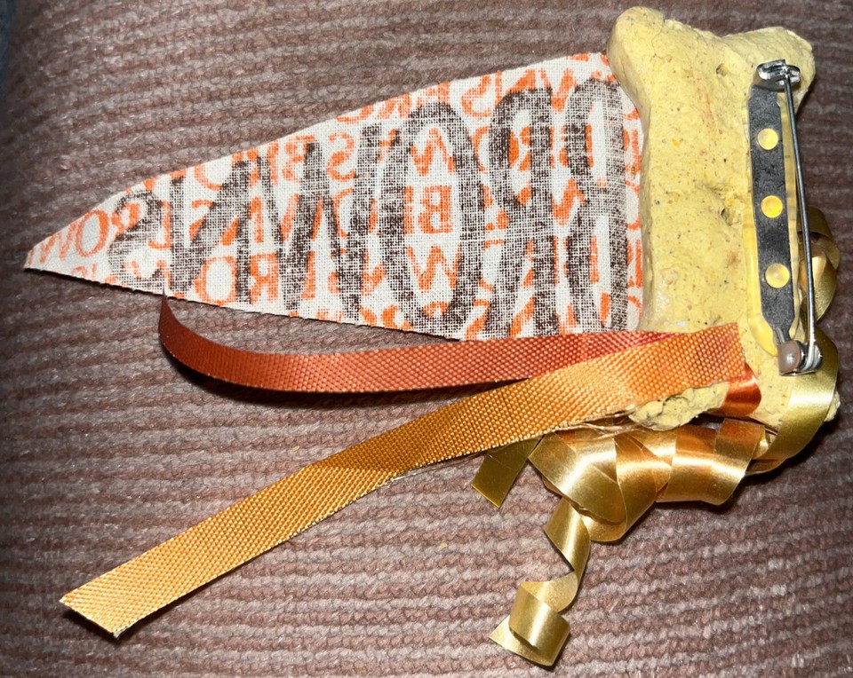 vintage 90s NFL CLEVELAND BROWNS Dog Bone Pin Football Super Bowl OH | eBay