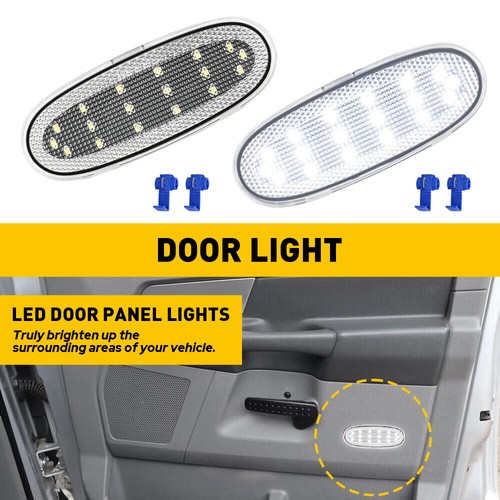 White LED Interior Door Panel Step Courtesy Bulbs Light For Dodge RAM ...