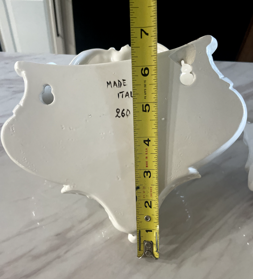 VINTAGE MCM MADE IN ITALY 2 PC LAVABO FAUX FOUNTAIN WALL PLANTER "FLAWS ...
