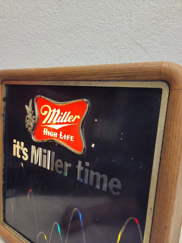 VINTAGE 1980’S MILLER HIGH LIFE BEER BOUNCING BALL LIGHT UP MOTION SIGN ...
