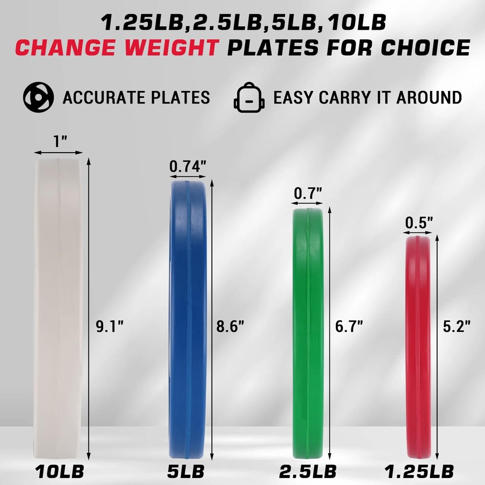 Change Weight Plates 1.25LB 2.5LB 5LB Set Fractional Plate Olympic ...