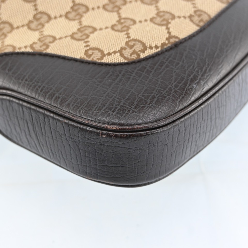 Gucci Jackie Line Gg Canvas One Shoulder Bag 00963 Brown Beige Silver ...