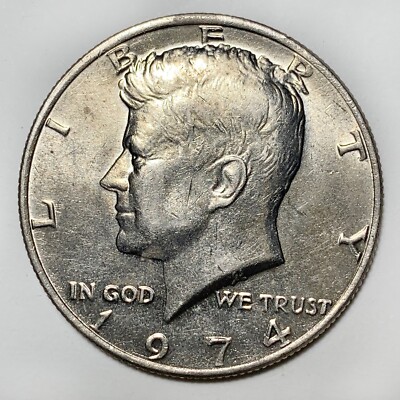 Rare 1974 Kennedy half dollar coin (no mint mark, circulated) | eBay