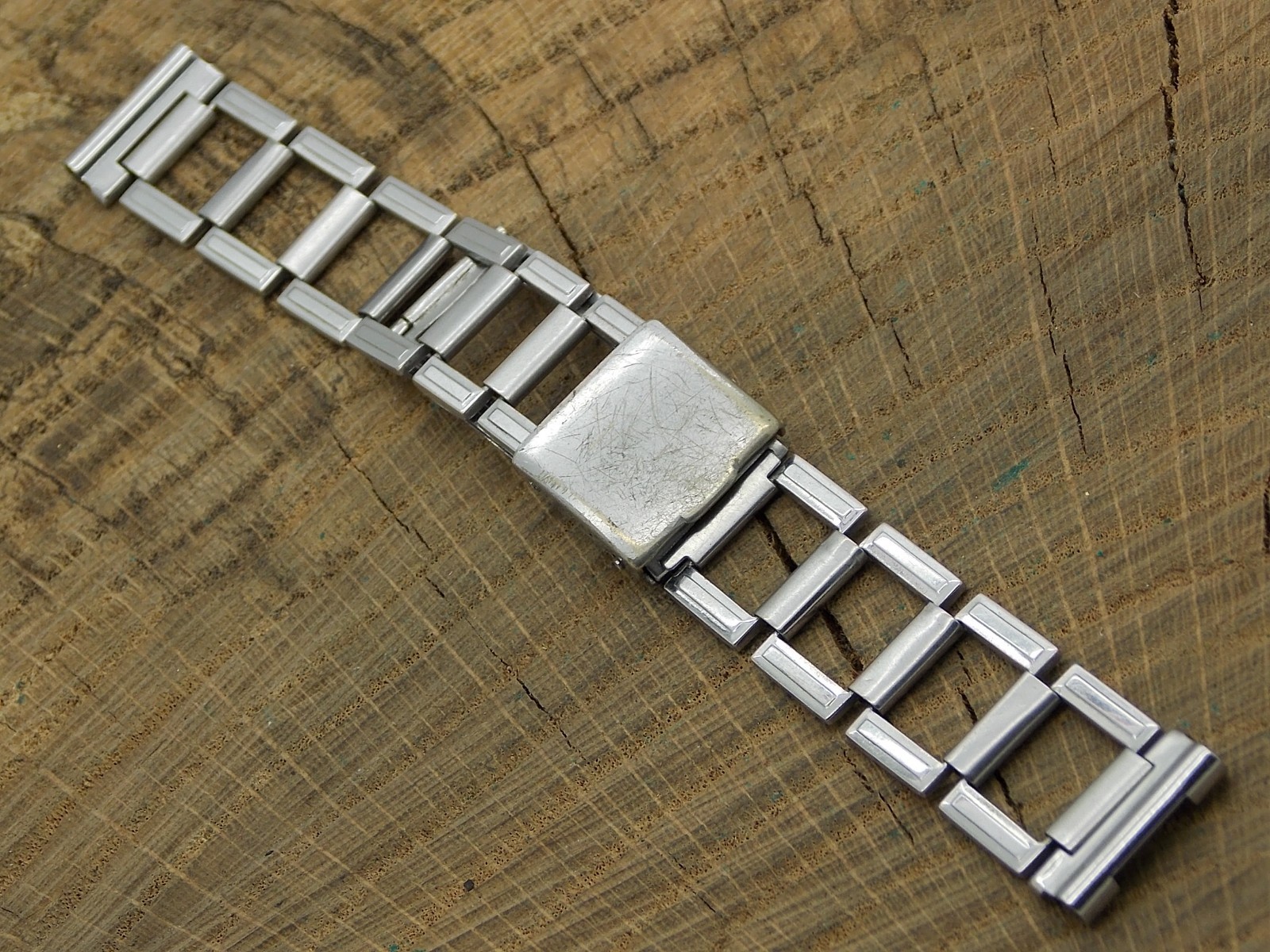 Vintage Watch Band 16mm Straight Lug Deployment Stainless Steel Hadley ...