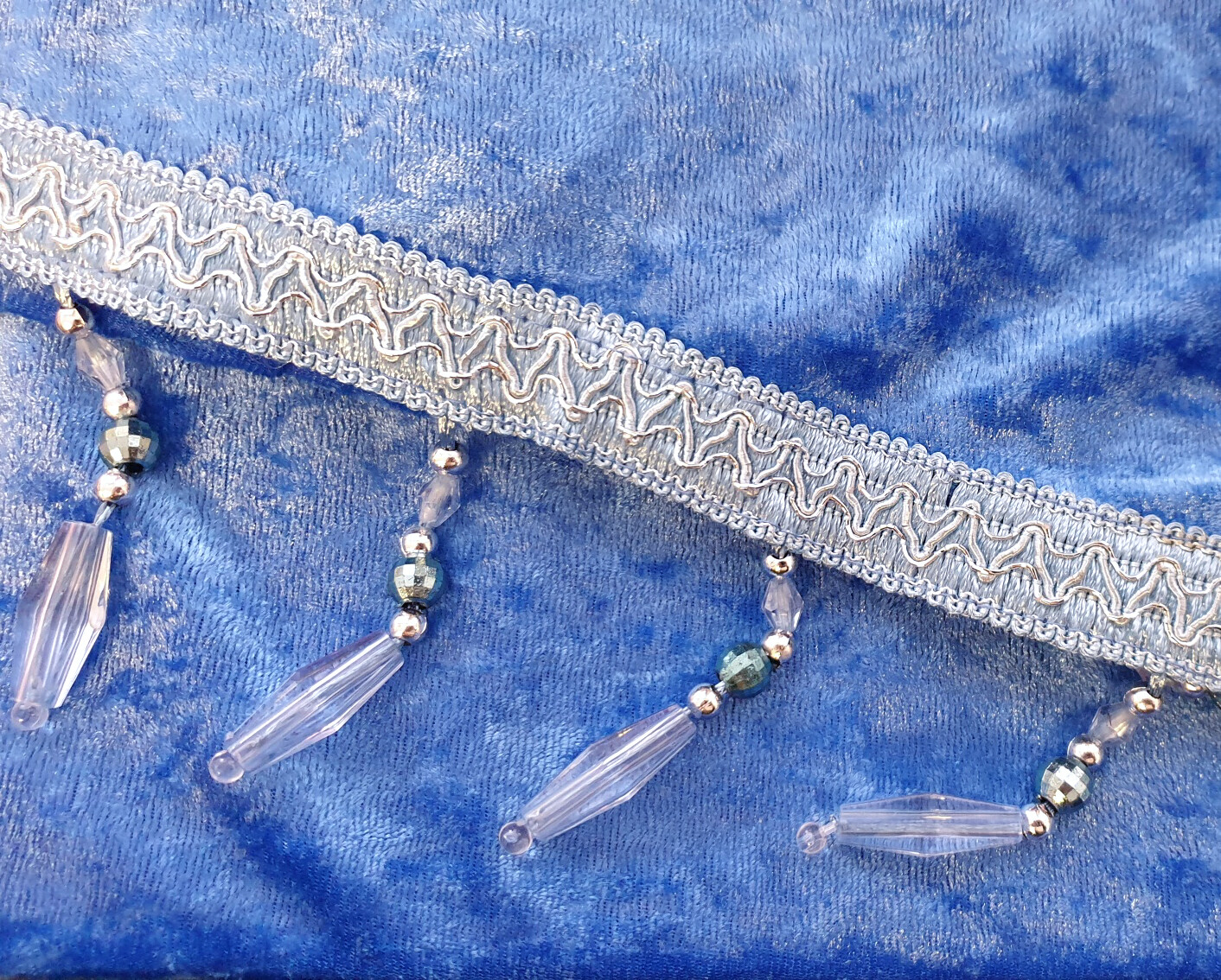 Curtain Pelmet Swags Crushed Velvet With Beaded Trim - Pelmet Valance ...